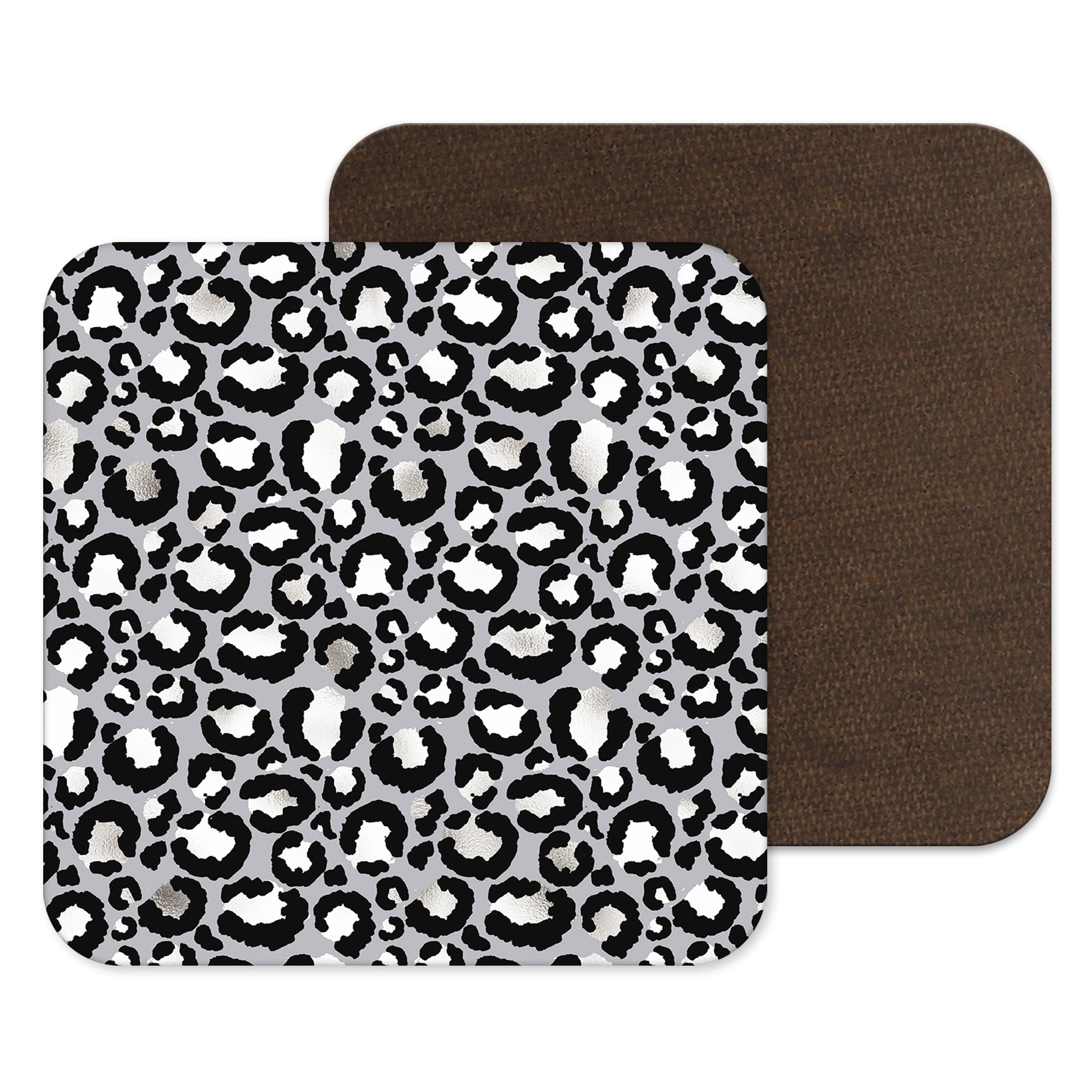 Black and White Snow Leopard Print - Animal Print Coaster – Kitsch Republic